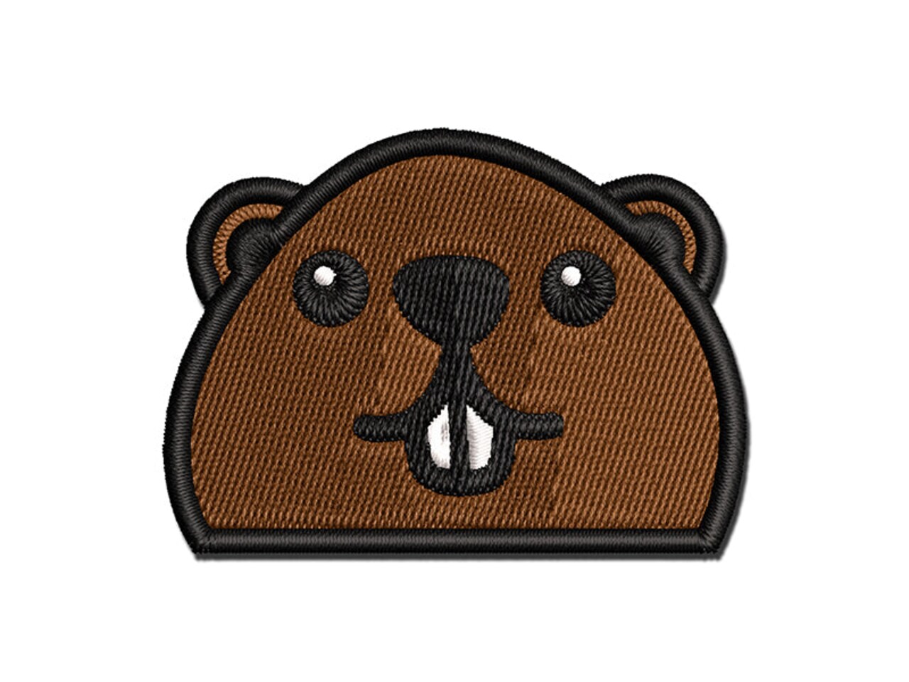Peeking Beaver Multi Color Embroidered Iron On Or Hook And Loop Patch